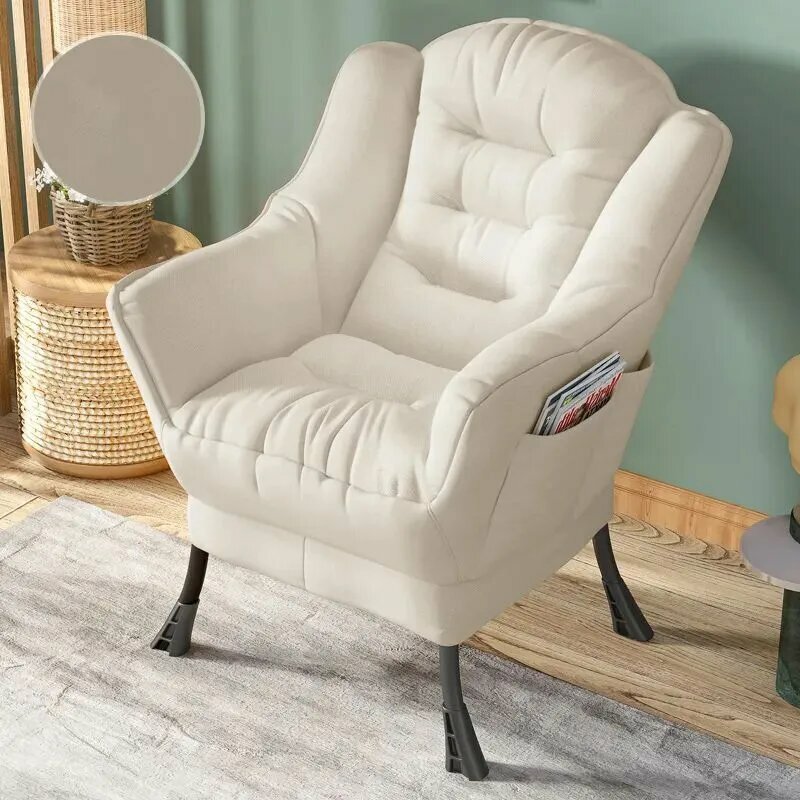 Кресло "Minimal Lounge" реклайнер лен, каркас металл, съемная обивка, 85x65x60 см