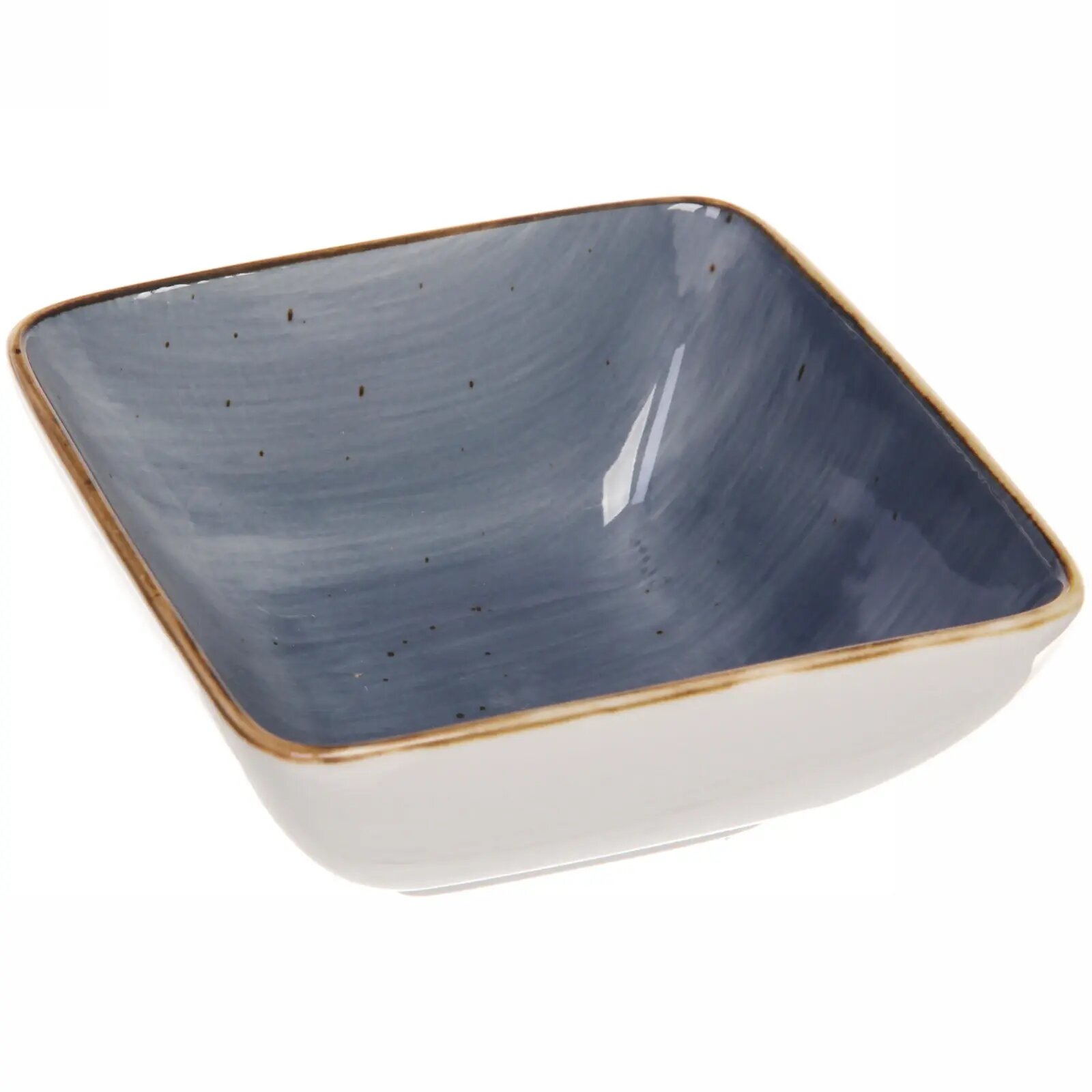 Салатник керамический «Corsica blue», квадратный 13,7х13,7х5,8 см, синий с золотой окантовкой, устойчивый к сколам