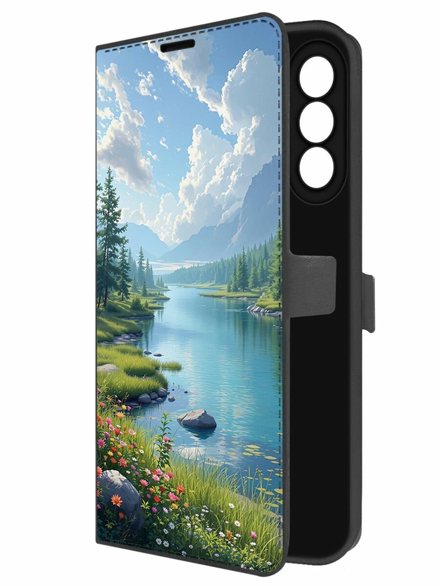 Чехол-книжка Krutoff Eco Book для Samsung Galaxy A26 5G (A266) Наши просторы (черный)