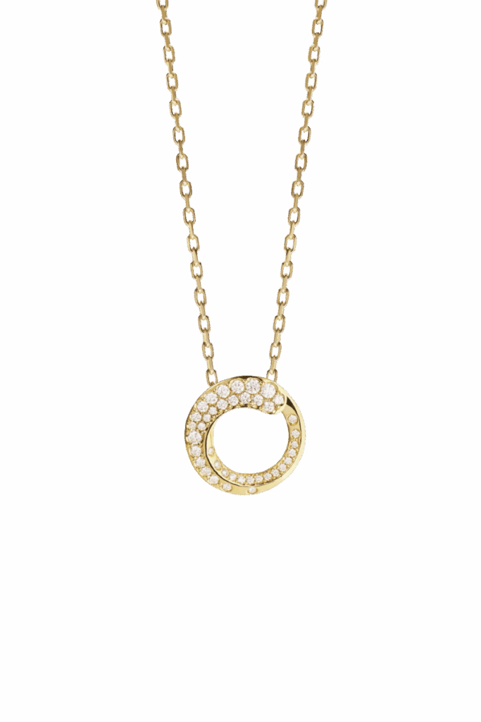 Колье, желтое золото, 750 проба, бриллиант