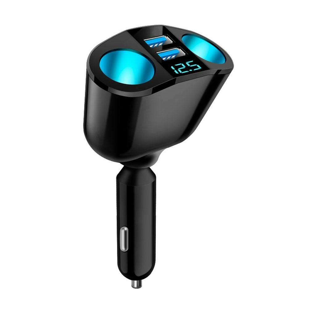 Автомобильное зарядное устройство с двумя USB-портами типа C, цифровым дисплеем, быстрая зарядка QC3.0, многофункциональное