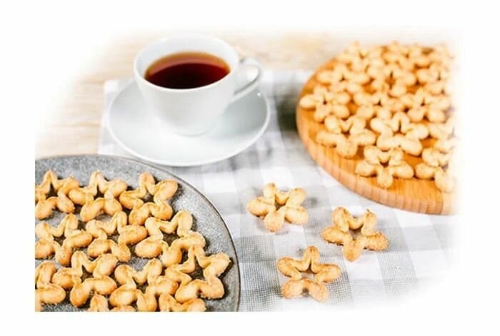 Печенье заварное Звездочки хрустящие с сахаром, 1 кг, КФ Баттерфляй