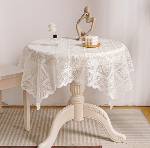 Круглая скатерть Вязаная крючком кружевная полая-fdf