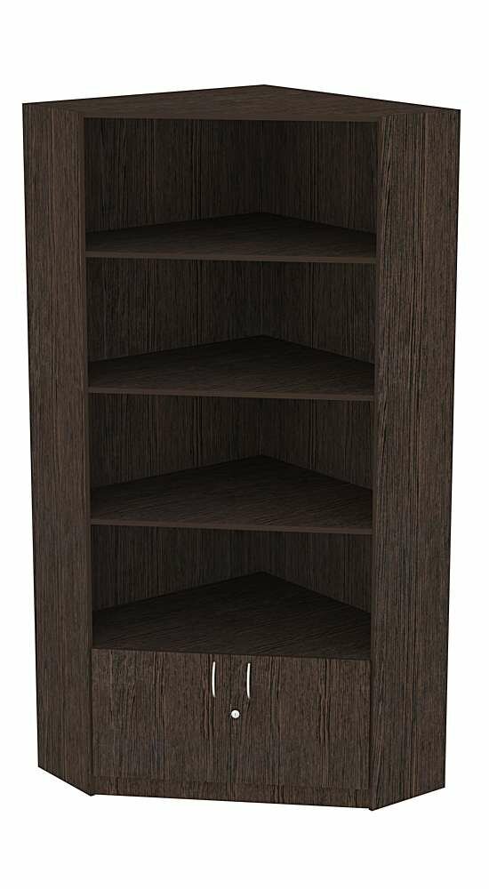 Стеллаж из ДСП серии Эконом угловой №5-2 (торец 300 мм) с дверками 410 мм, Дуб Венге