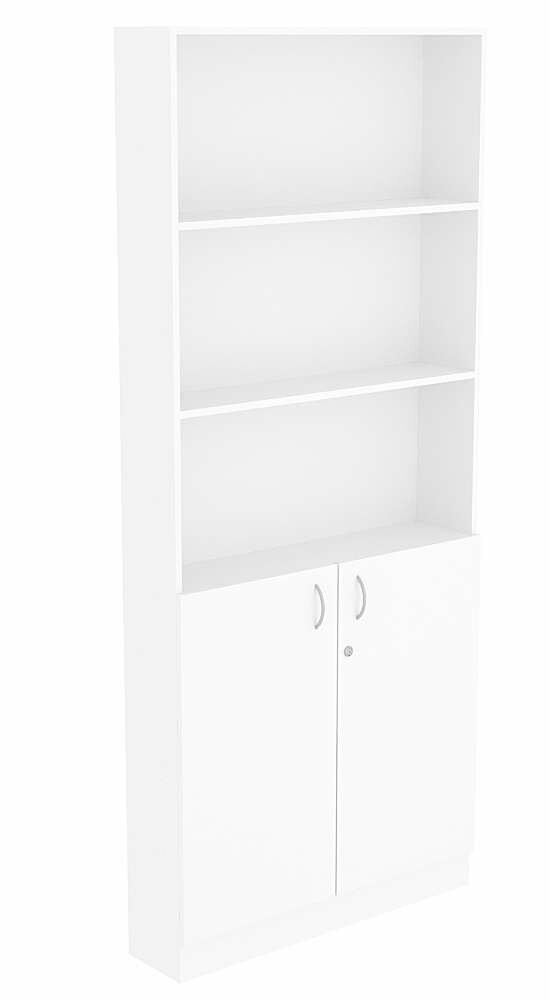 Стеллаж из ДСП серии Эконом №1-200 с дверками 810 мм, Белый. Производитель товара - компания ТОБ.