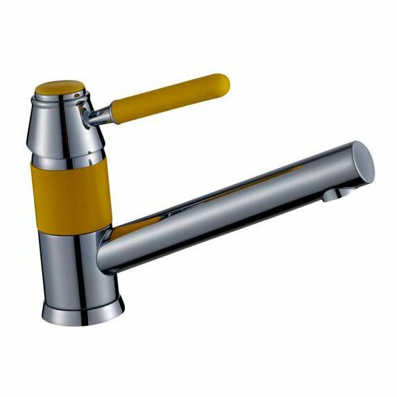 Смеситель для кухни с коротким изливом Potato (Потато) оранжевый, Хром (P45233-10)
