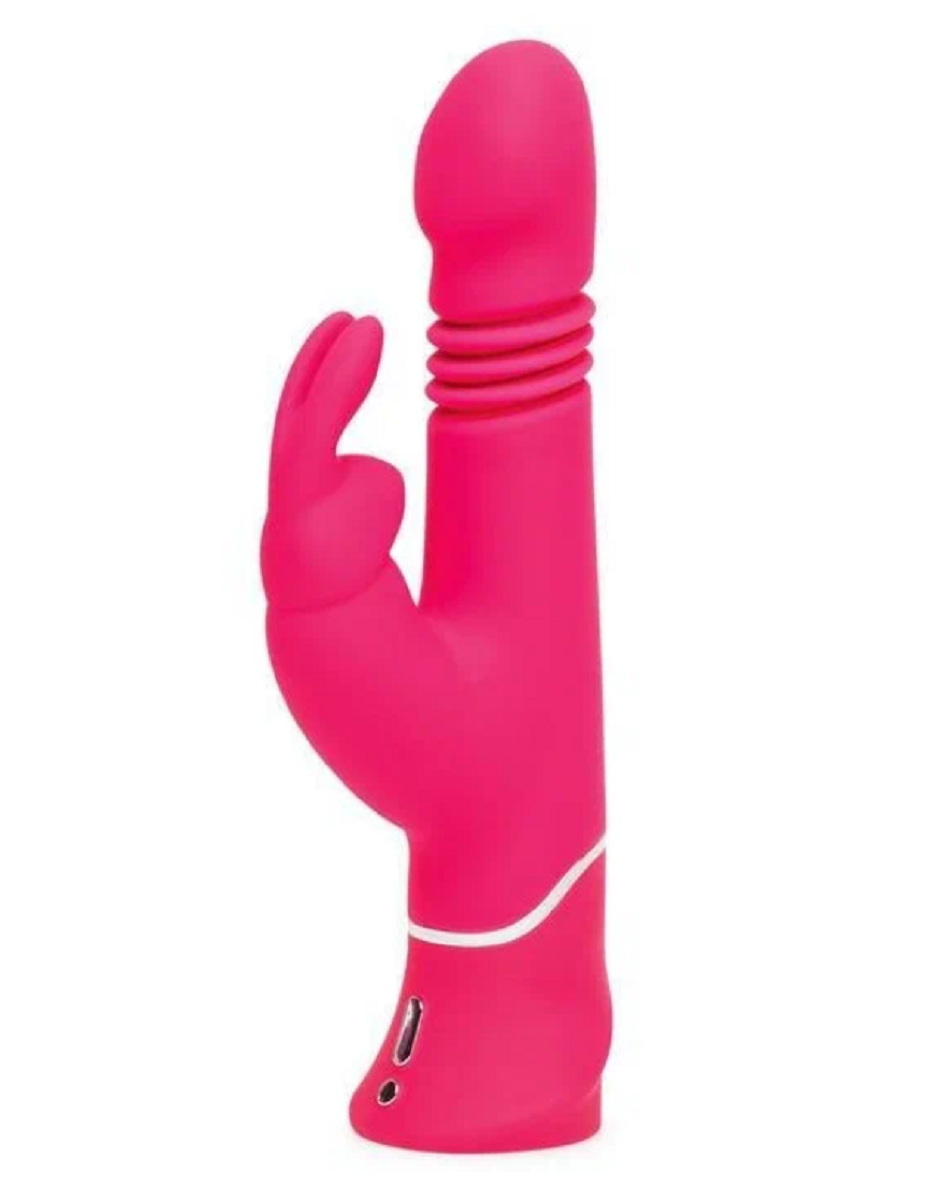 Вибратор с клиторальным стимулятором Happy Rabbit розовый 23 см