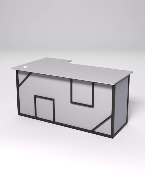 Стол эргономичный офисный СЭ-18А (правосторонний) "стронг" в стиле лофт декор №4, Серый