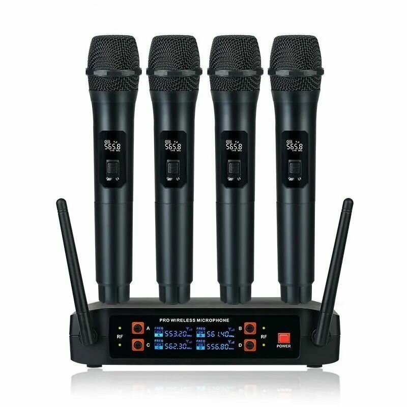 Радиосистема вокальная, 4 микрофона, электретный, кардиоидный, для вокала