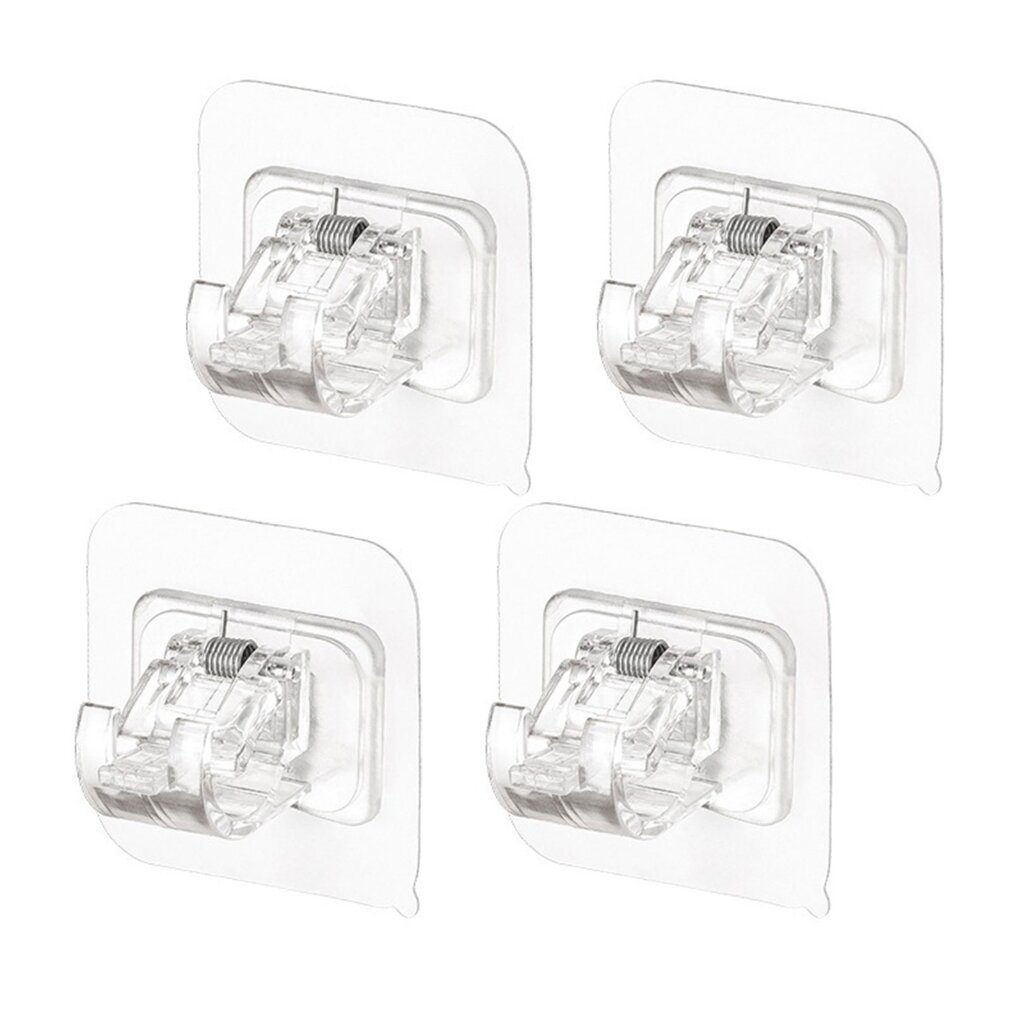 4 шт. большие самоклеящиеся кронштейны для карнизов без зажима сверления прозрачный черный держатель окон