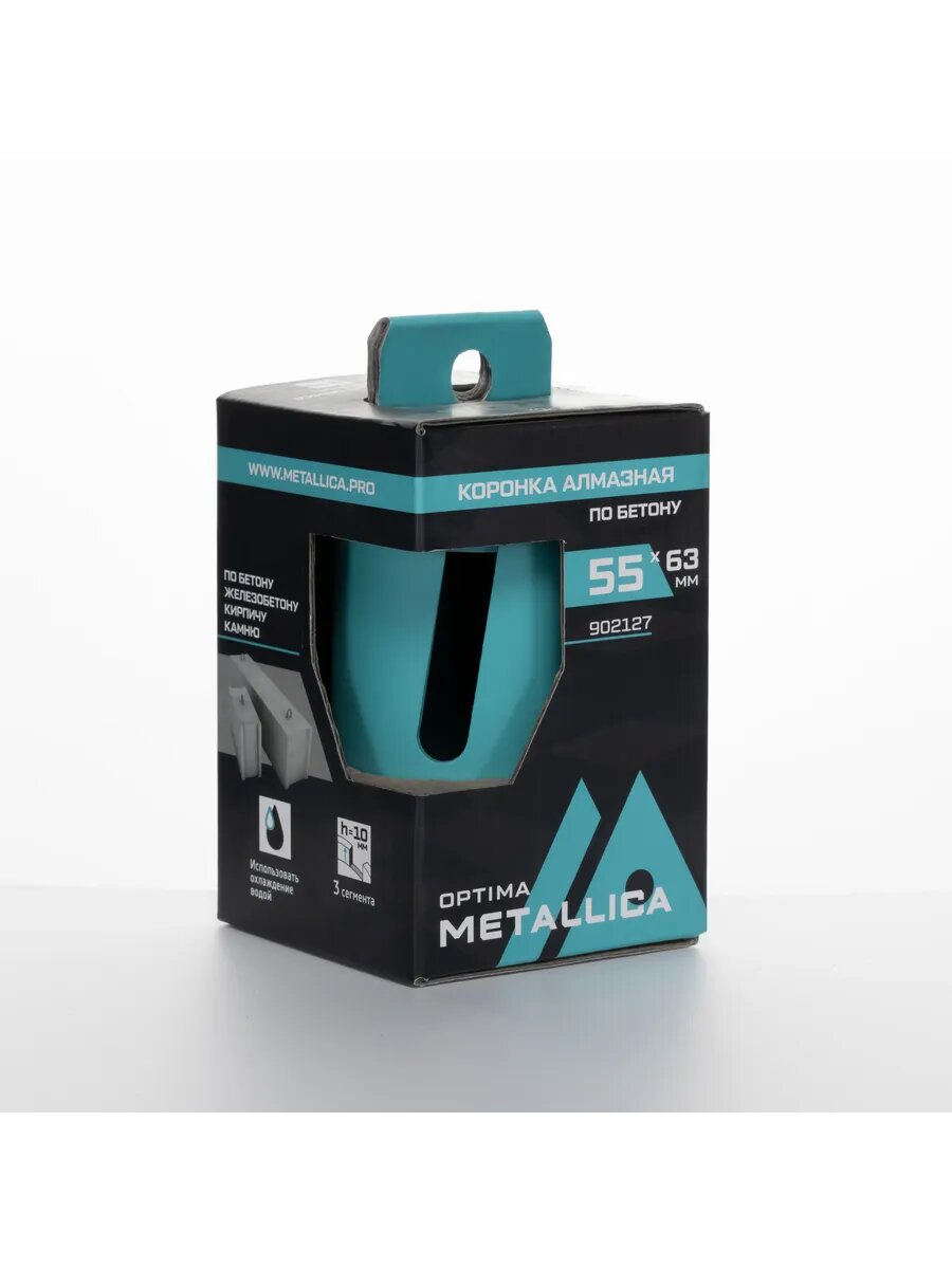 Коронка алмазная сегментная Optima 55x63 мм, по бетону, 1 шт.