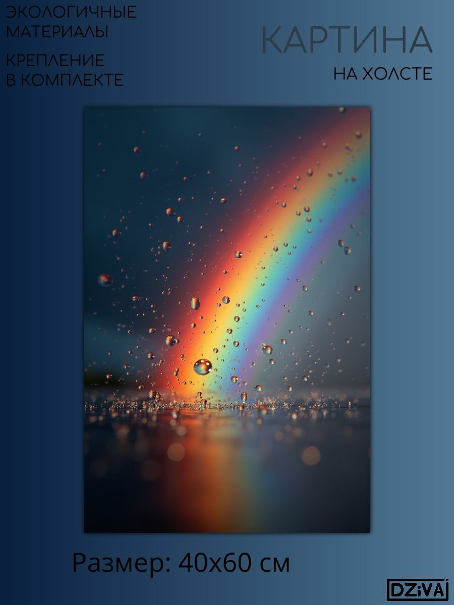 Картина на холсте "Радужные переливы" 40x60 см
