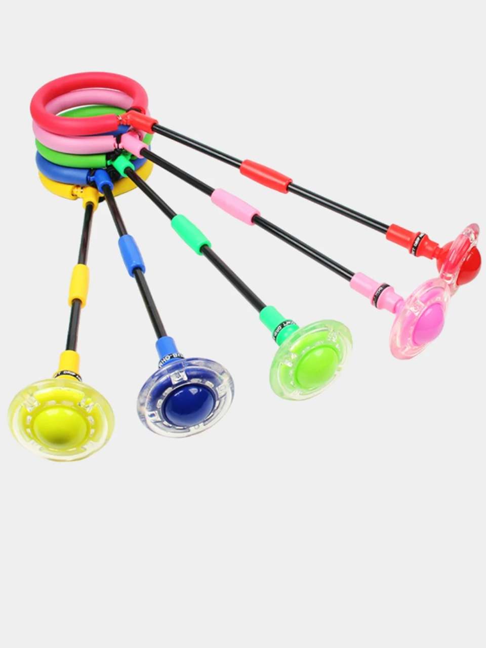 Нейроскакалка светящаяся для детей в 5 цветах, скакалка 1 штука, для игр дома и на улице