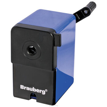 Точилка механическая Brauberg, 105*95*60мм пластик. синий корпус