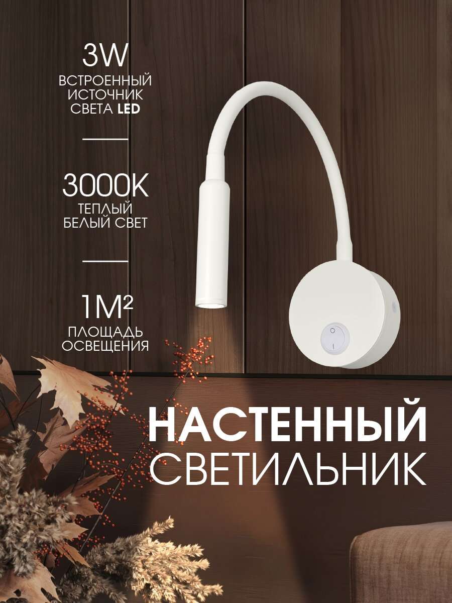 Светильник настенный ST Luce Белый, LED 3W, 3000K, IP20 ST653.531.01