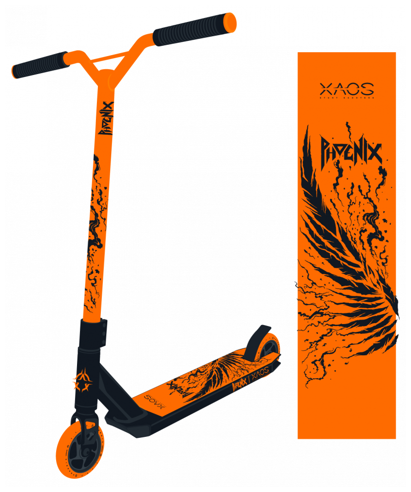 Самокат XAOS трюковый Phoenix Orange 100 мм