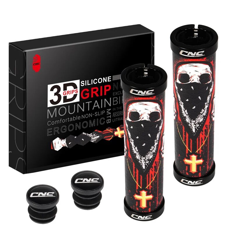 CNC ручки для горного велосипеда, силикон, Devil Red, 22мм
