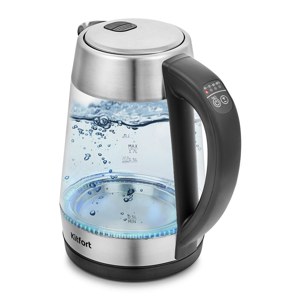 Чайник Kitfort KT-6107 1.7л. 2200Вт серебристый (нержавеющая сталь)