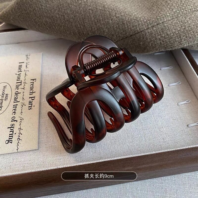 Заколка-краб для волос, цвет коричневый 9 см.