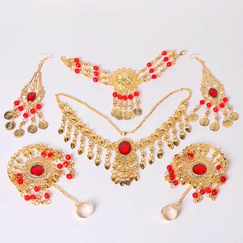 Комплект аксессуаров для танца живота YI NA SHENG WU Red-6pcs set