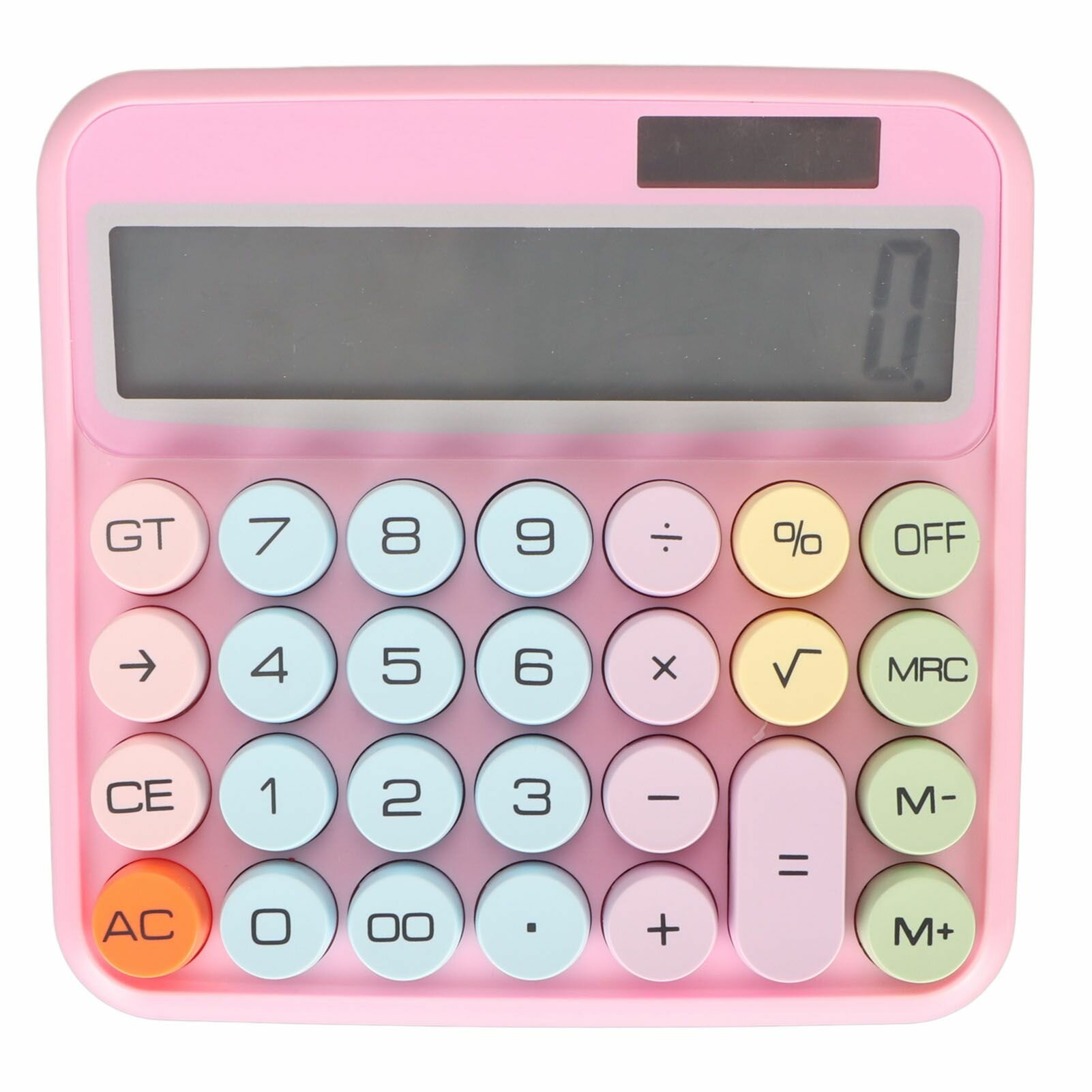 12-значный цветной калькулятор, механическая клавиатура, электронный настольный калькулятор для дома, школы, офиса, розового цвета