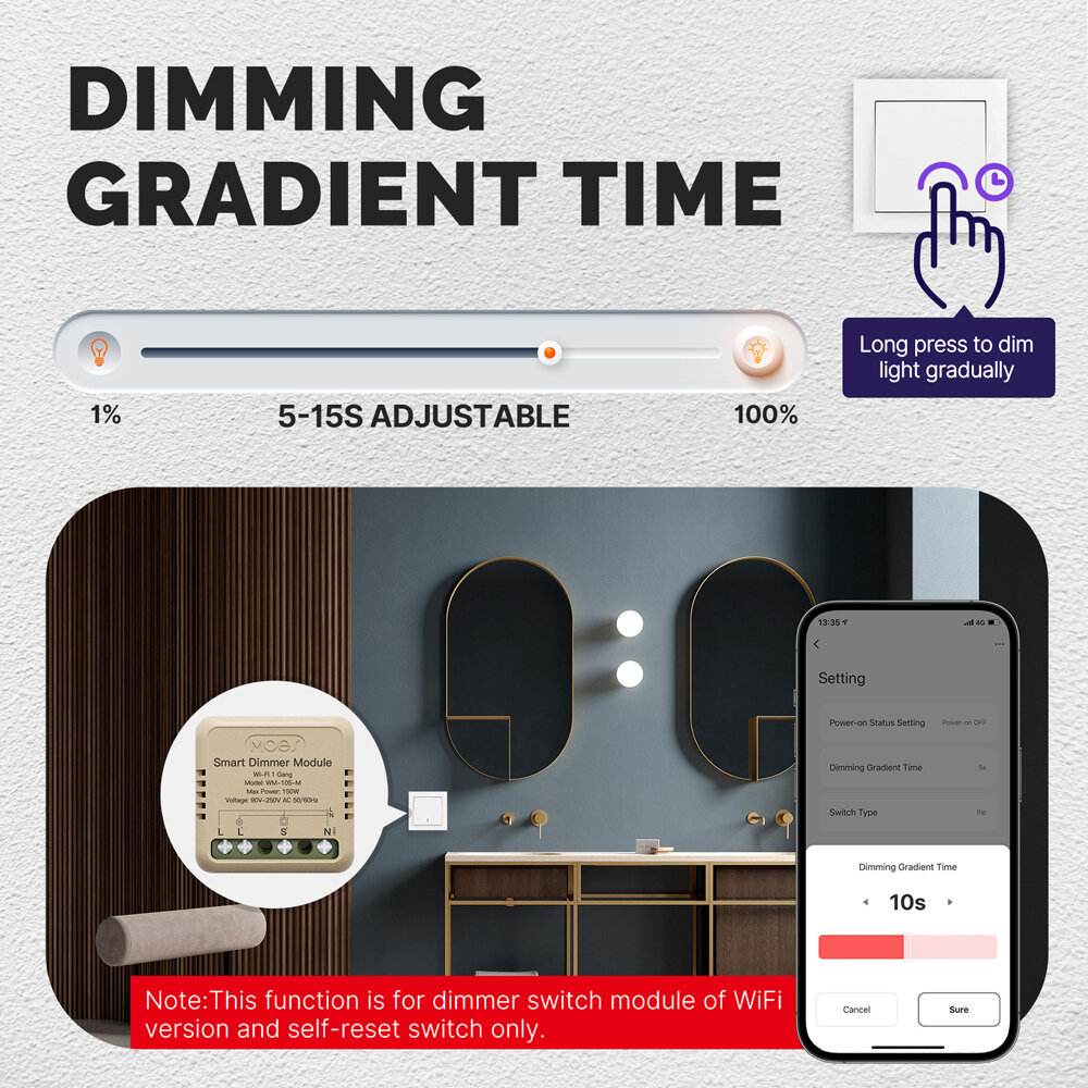 WiFi диммер Tuya с удаленным управлением через приложение