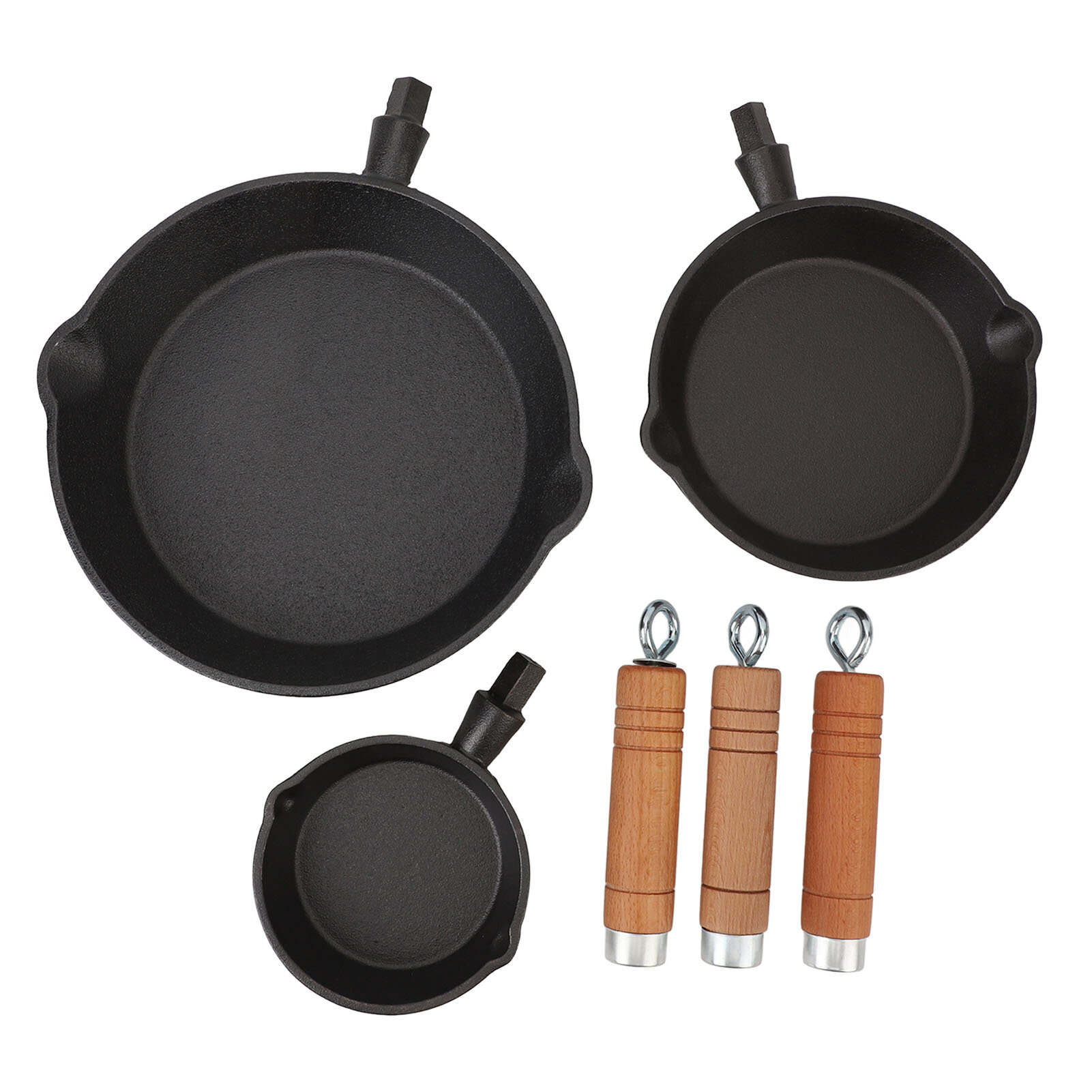 3 шт. миниатюрная сковорода, мини-черная чугунная сковорода, набор предварительно приправленных маленьких сковородок с деревянной ручкой, антипригарная сковорода для яиц