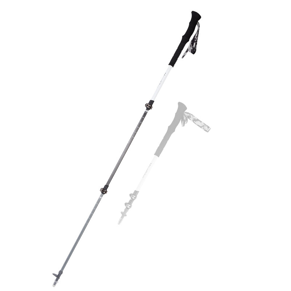 Телескопические палки для походов из легкого алюминиевого сплава и углеродного волокна, многофункциональные палки для ходьбы, костыль для пожилых. Цвета: белый, черный. Длина: 0,62–1,35 м. Вес изделия: 211 г. Вес упаковки: 400 г. Размер упаковки: 650 *