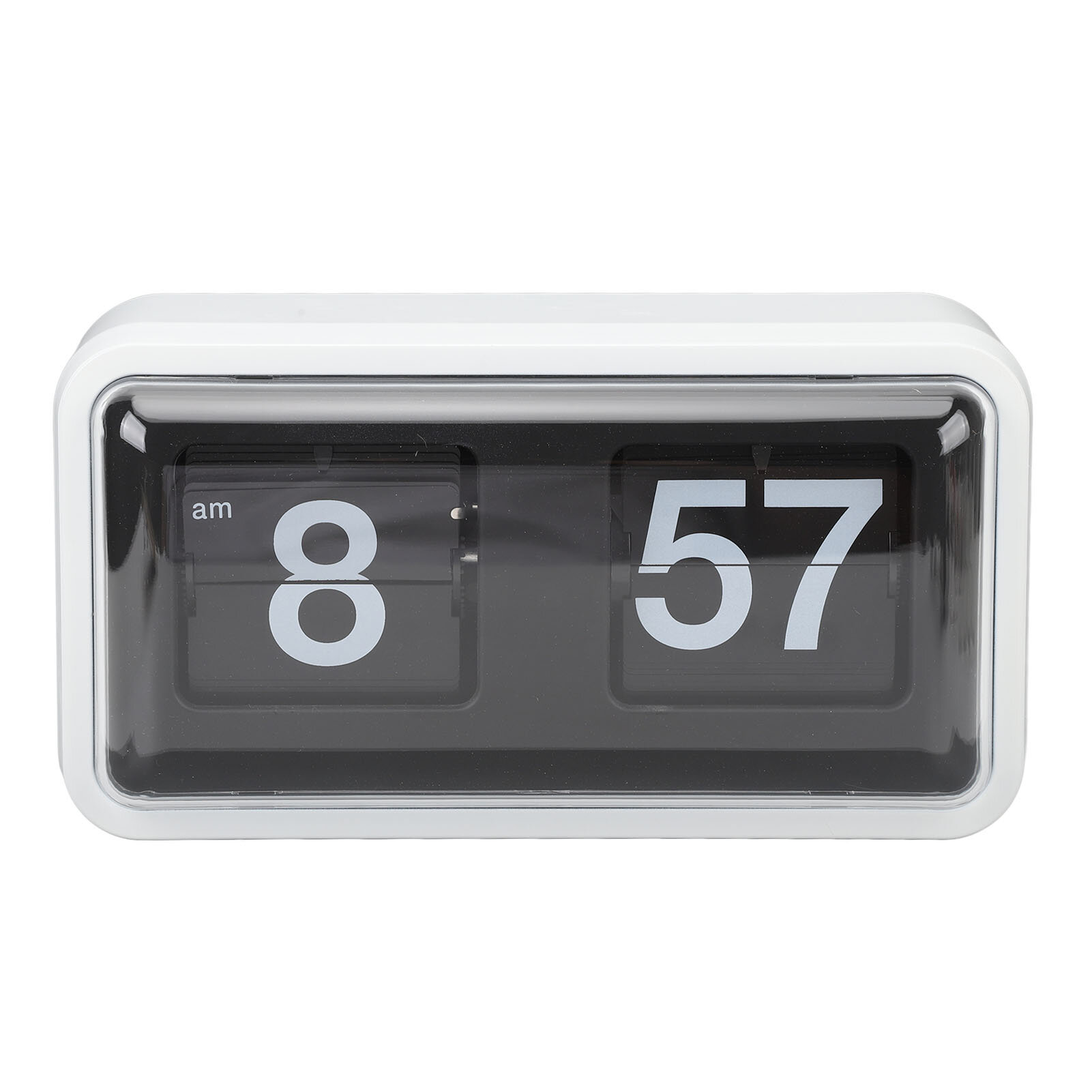 Ретро переворотный будильник, многофункциональный стильный механический настольный часы с прозрачной крышкой для дома и офиса, ABS, 25x13.8 см