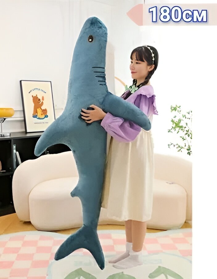 Мягкая игрушка акула 180 см/ синяя акула/ игрушка-подушка/ плюшевая игрушка