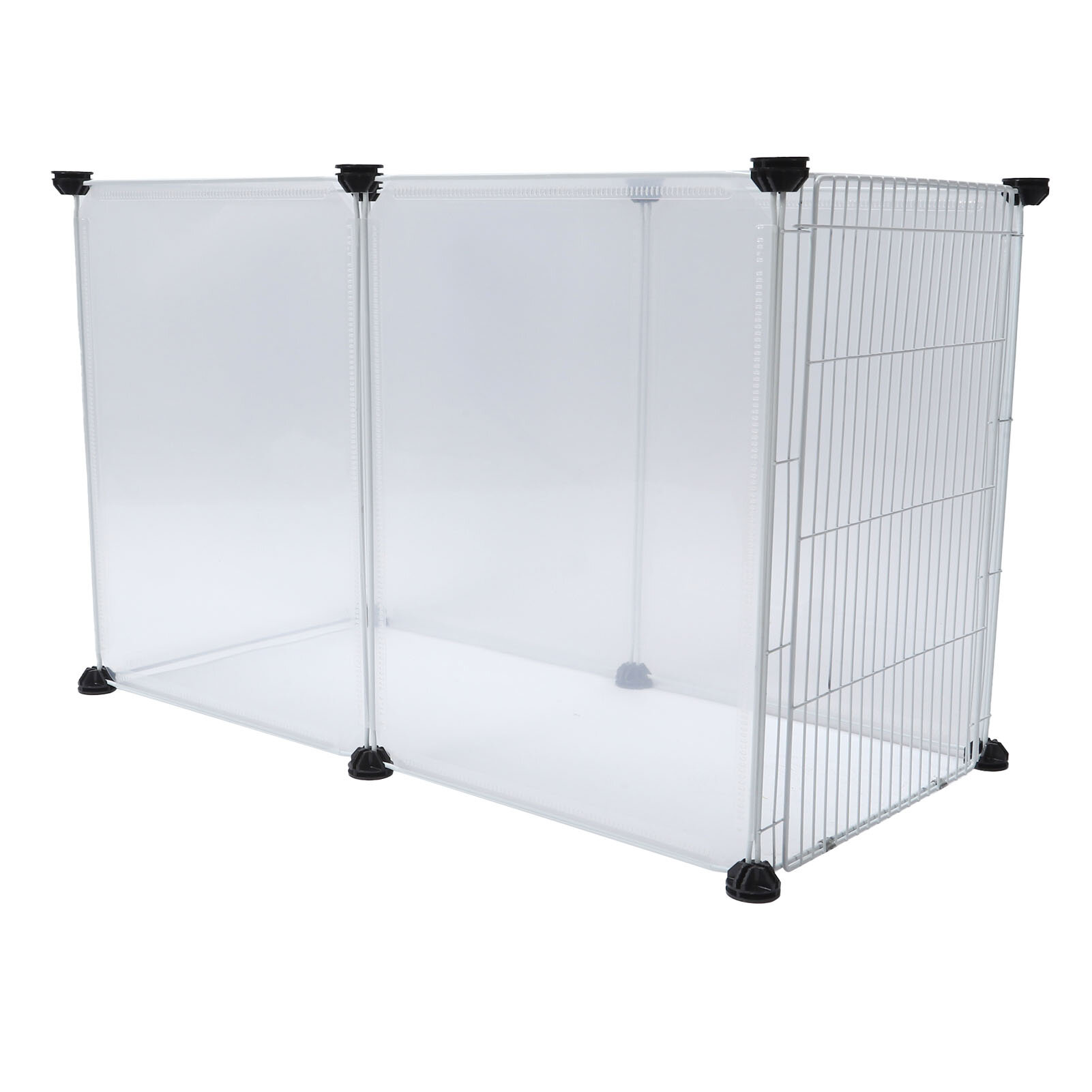 Забор для домашних животных, портативный, простой в сборке, полупрозрачный пластиковый вольер для кошек и собак для маленьких и средних домашних животных, 6 шт. L
