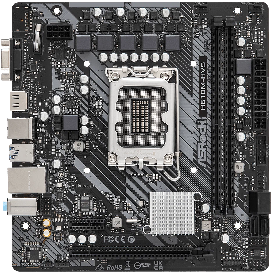 Материнская плата H610 S1700 MATX H610M-HVS ASROCK