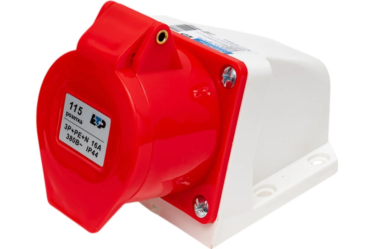 ЕТР розетка силовая 3Р+РЕ+N 16A 380В IP44 67603 для наружного монтажа с защитой от влаги