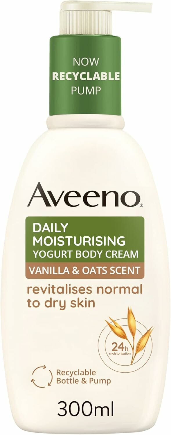 Ежедневный, увлажняющий, йогуртовый крем для тела Eveeno Daily Moisturising Yogurt Body Cream vanilla & oat scent 300ml