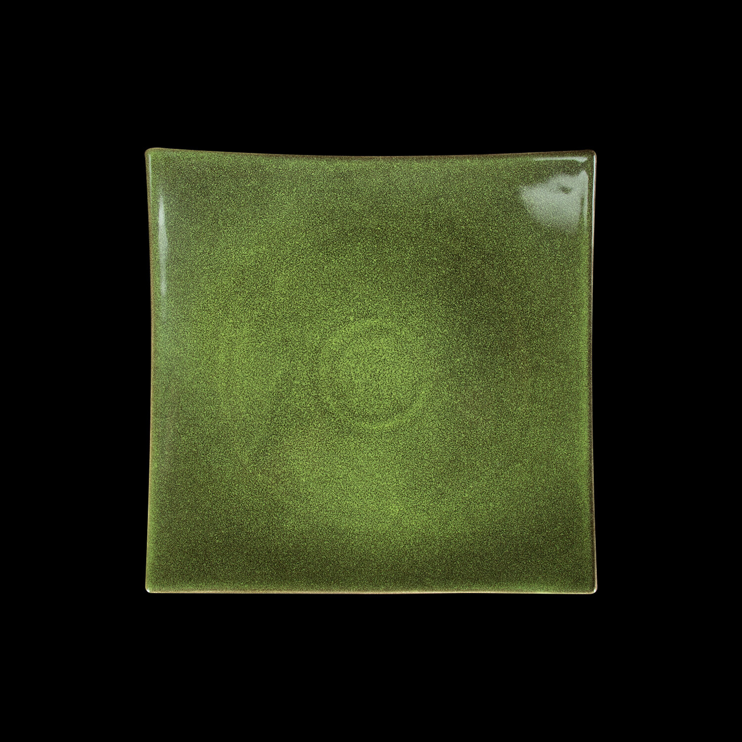 Тарелка квадратная 10' (265 мм) фарфоровая зеленая для сервировки и закусок KLEN