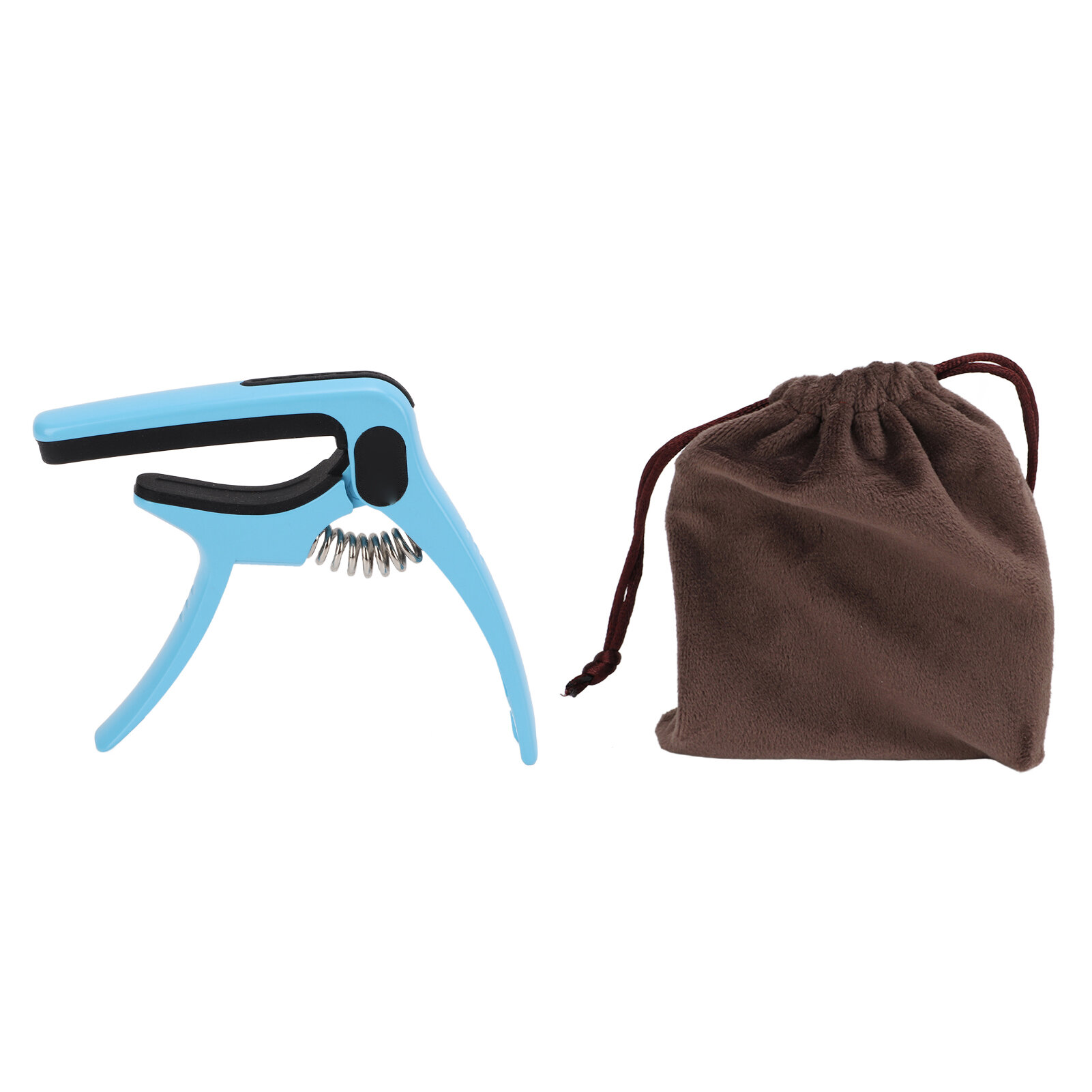 Металлический каподастр для гитары с держателем для медиатора, аксессуар для струнных инструментов, синий.