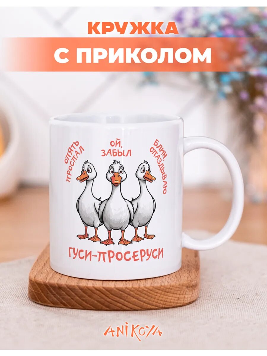 Кружка подарочная мем гуси