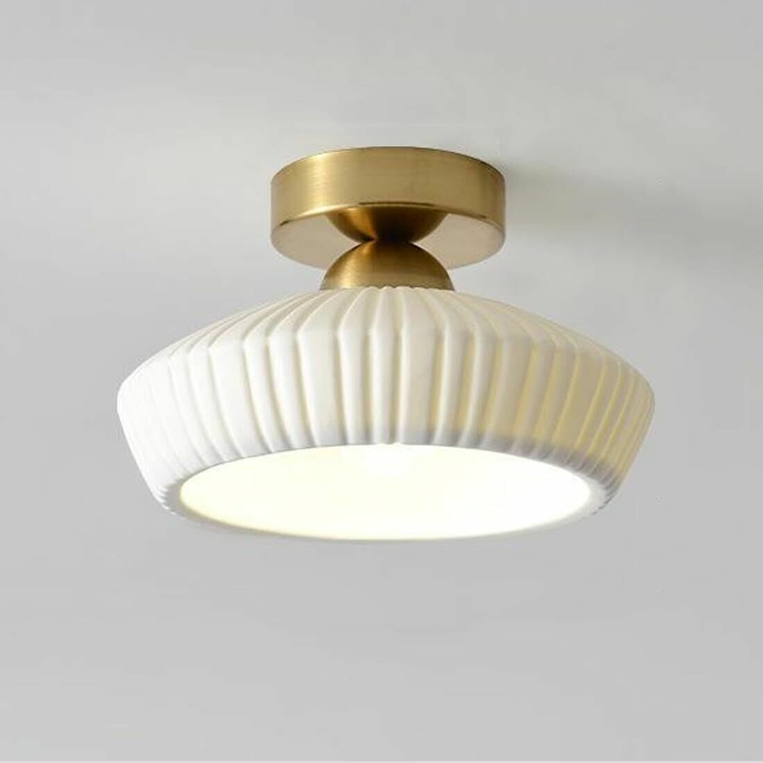 Потолочный светильник, Современный полуприжатый, Светильник с белым керамическим абажуром, декоративный