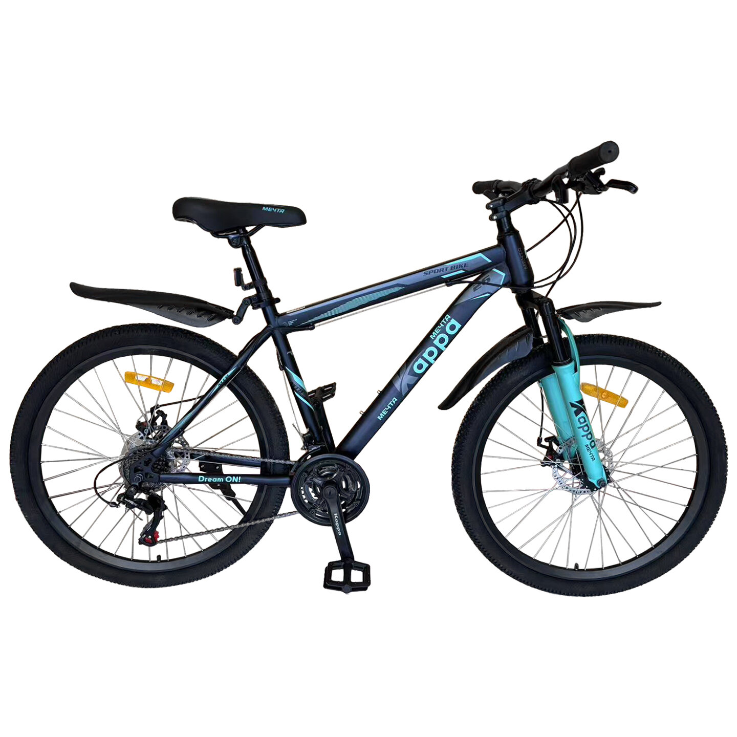 Велосипед мечта KAPPA 26, колесо 26', рост 18', сезон 2025-2026, черный/мятный/серый