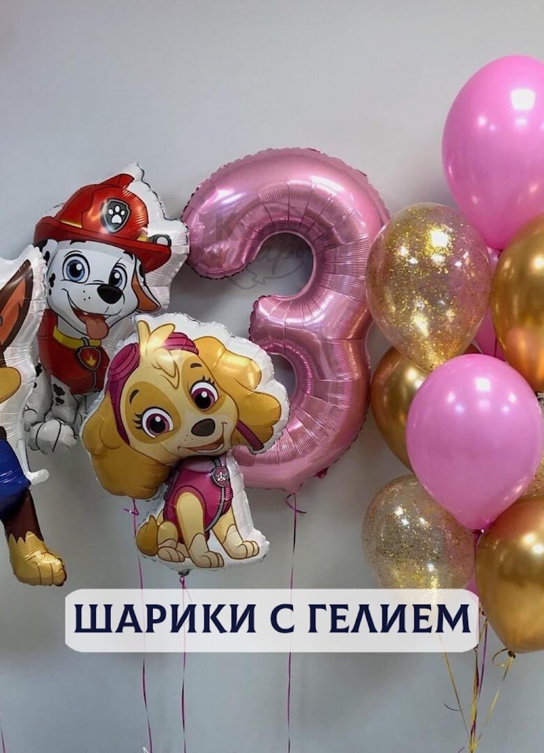 Воздушные шары с гелием, шарики воздушные "Щенячий патруль" №2320