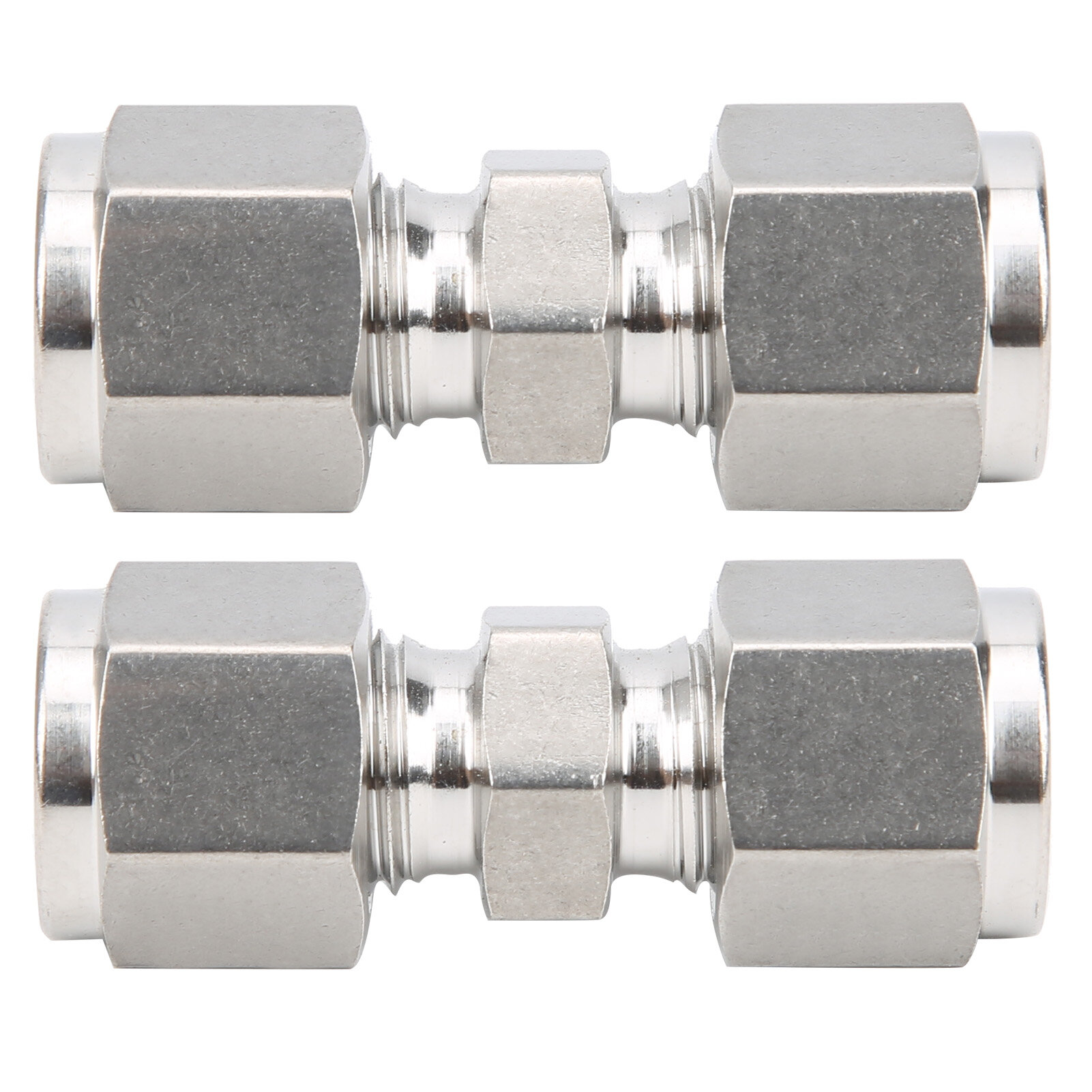 2 шт. компрессионный фитинг из нержавеющей стали 316 с прямым трубным адаптером с двумя обжимными кольцами (Ф8)