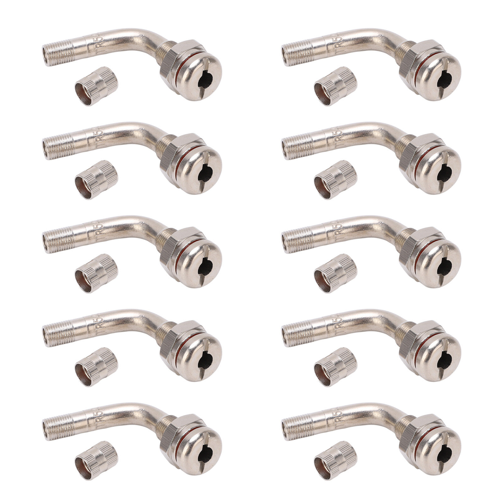 10 шт. ниппелей для грузовых шин TR543E, изогнутых на 75 градусов, 65 мм, с зажимным удлинительным адаптером для отверстия в шине автобуса 9,7 мм