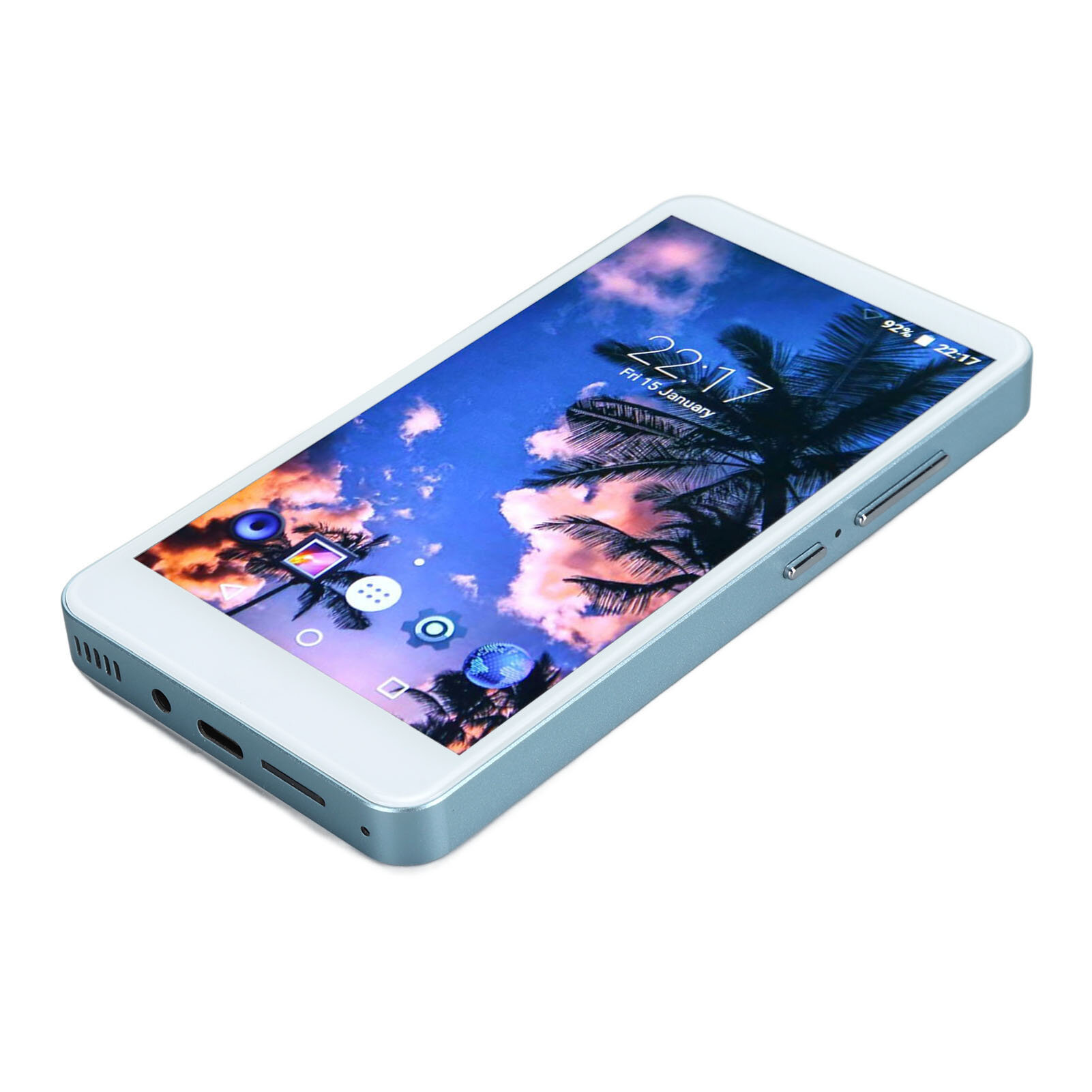 MP4 Player 5 дюймов HD 16 млн цветов 1920x1080 экран Bluetooth 5.0 2GB RAM 16GB ROM 256GB expandable WiFi HiFi с камерой 5MP FM Radio Blue 2200mAh Android 3.5mm Type C