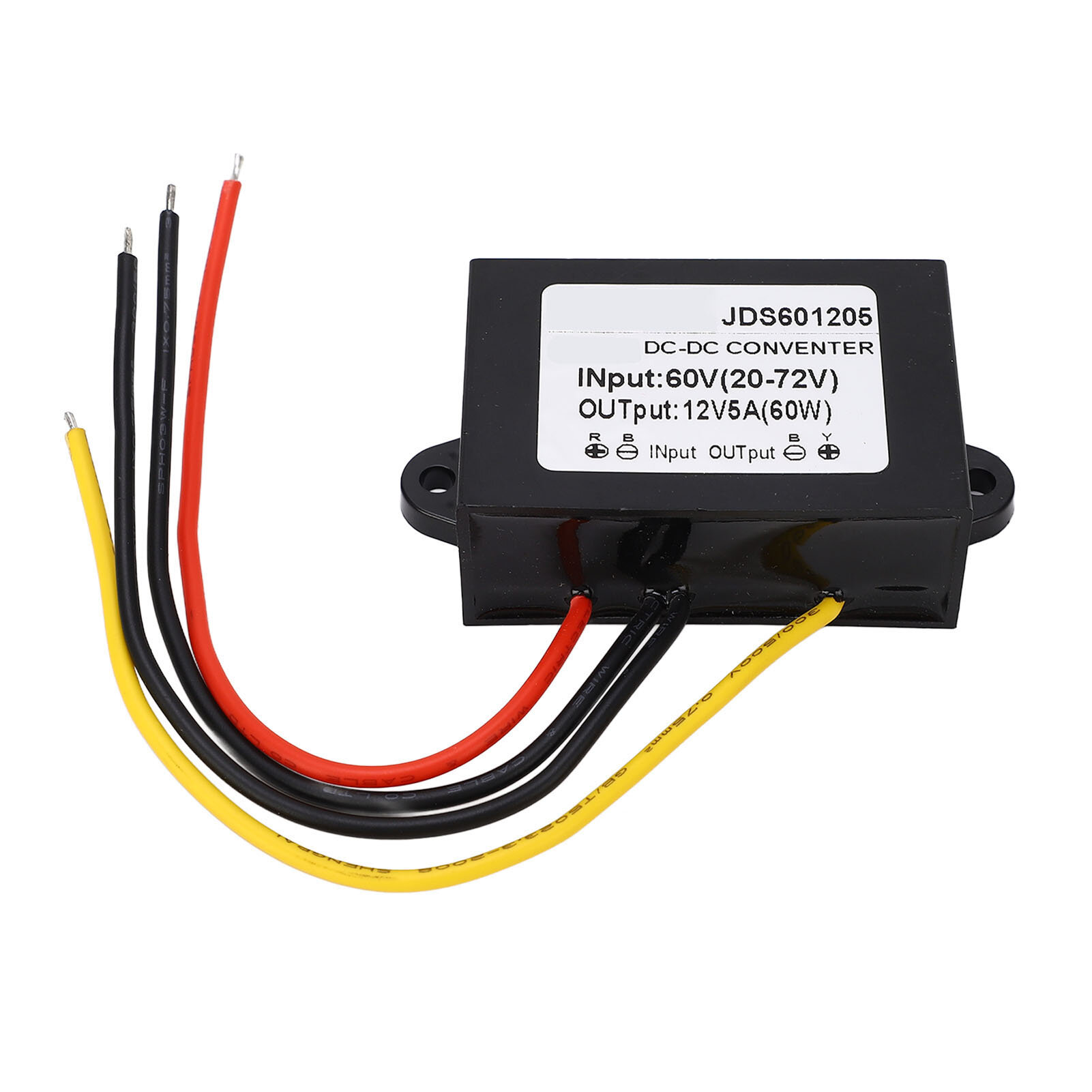 Преобразователь постоянного тока в постоянный, регулируемый, 60 В (20–72 В) – 12 В, 5 А, корпус из полипропилена, эпоксидная смола. Источник питания.