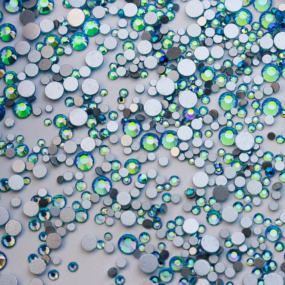 Стразы JIN, стеклянные, золотые, красные, плоские, для декорирования Auqamarine AB