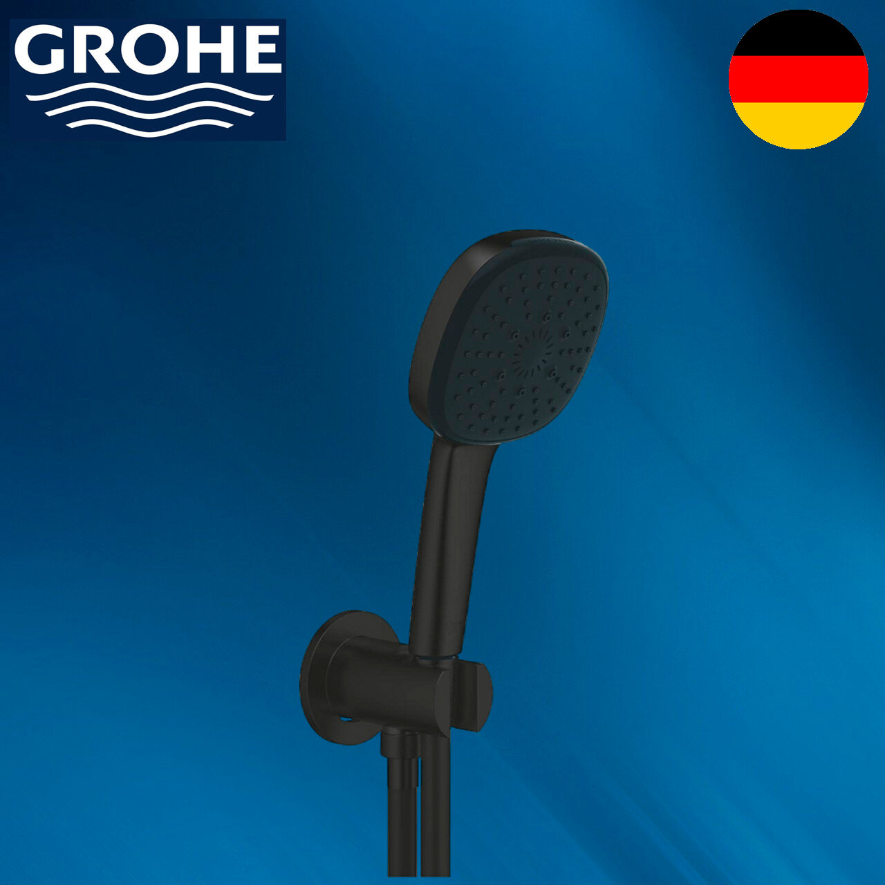 269102433 GROHE Tempesta Cube 110 Душевой гарнитур 3 вида струи, цвет: черный матовый
