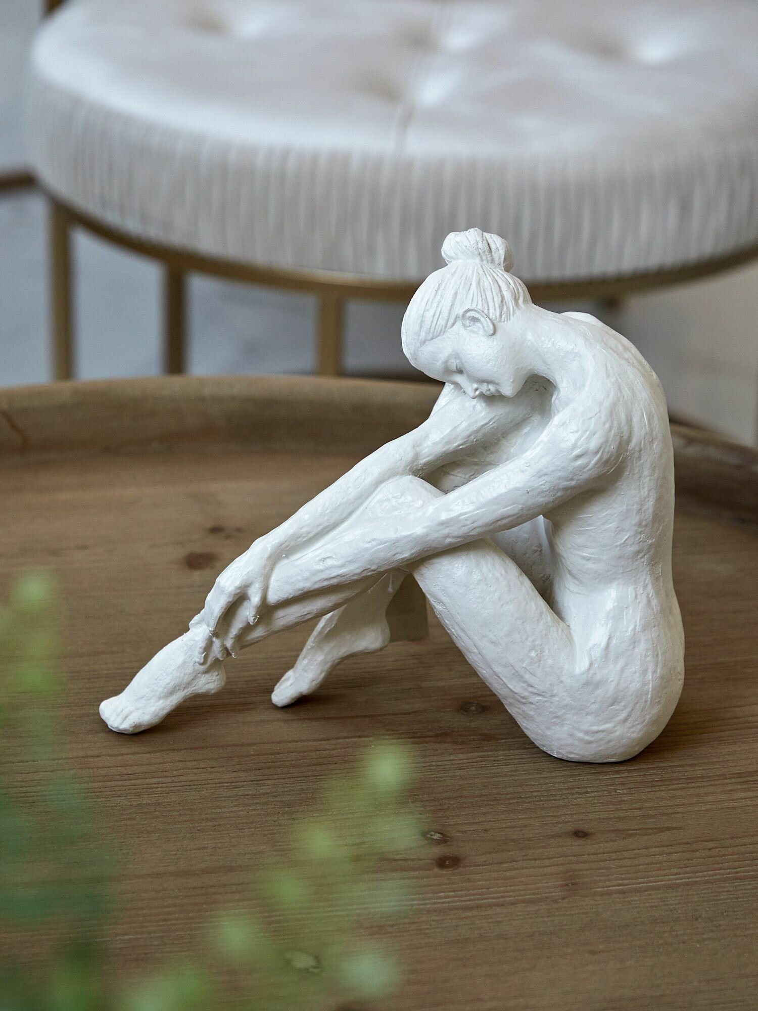 Статуэтка Glasar "Гимнастка", полисмола, белая, 27 см x 11 см x 22 см