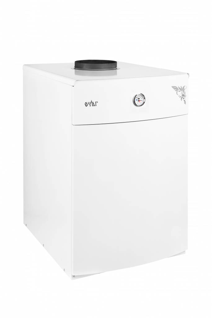 Котел отопительный газовый очаг Премиум АОГВ-45 ЕN, для помещений до 400 кв. метров, стальной, напольный.