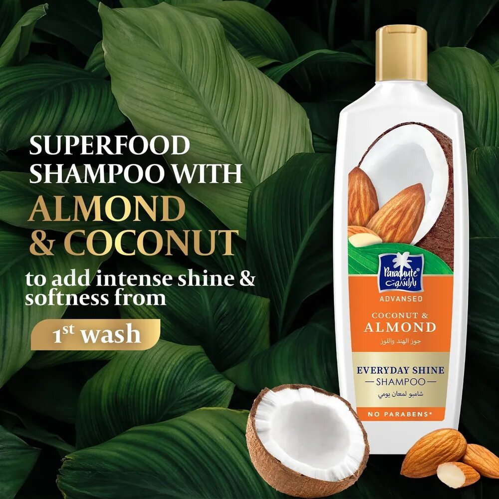 Шампунь с Миндалём и Кокосом для питания и мягкости Парашют, Parachute Advansed Almond & Coconut Shampoo, 340 мл.