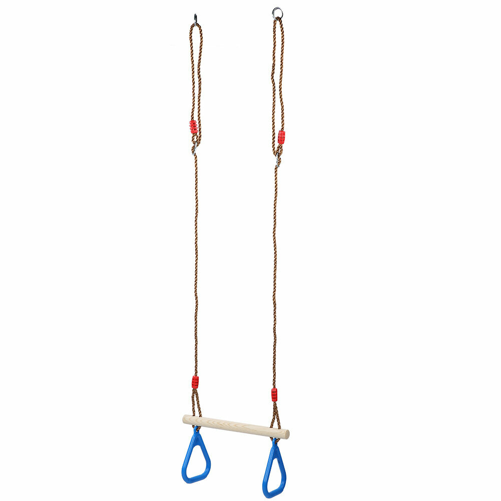 Детские и взрослые подтягивающие кольца деревянная палка трапеция качели тренажер фитнес спорт игрушка материал пластик дерево вес 945 г диаметр деревянной палки 35 мм длина подвеса 1,2-1,9 м грузоподъемность веревки 300 кг грузоподъемность подтягивающих